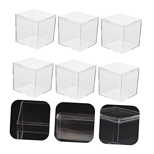 Cabilock 18 Pcs Square transparent gift box plastic containers candy container sugar container Small Jewelry Holder sweet holder plastic to go containers Candy Case Acrylic square box