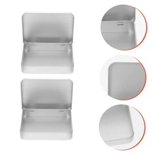 Holibanna 8 Pcs Tinplate Box Clutter Organizer Stainless Steel Containers with Lids Mini Candy Rectangular Candy Tins Gift Containers Candle Vessels Pill Clamshell Packing Box Usb