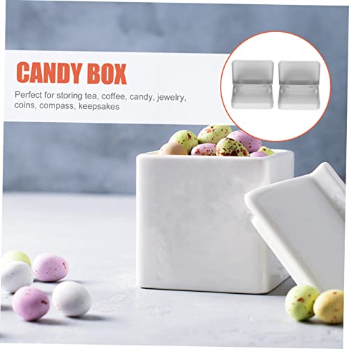 Holibanna 8 Pcs Tinplate Box Clutter Organizer Stainless Steel Containers with Lids Mini Candy Rectangular Candy Tins Gift Containers Candle Vessels Pill Clamshell Packing Box Usb