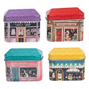 cabilock 4pcs boxes house tin box sugar canister retro decor kitchen tin boxes table cookie tin christmas crackers jewelry organizer tray mini cookies candy tea metal box tinplate