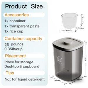 LivLab 25 lbs +10 lbs Rice Dispenser, Airtight Rice Container Storage with Measuring Cup & Brush Food Cereal Container Bins Household for Kitchen Pantry Organization