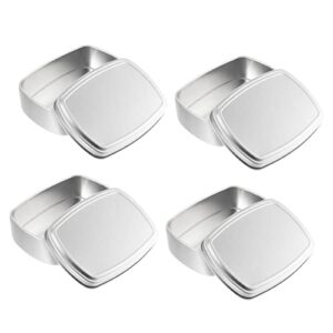 zerodeko 4pcs box soap aluminum box storage bin with aluminum storage cans small tins with lids empty tin packaging case cookie jars with lids travel soap holder aluminum cans metal leaf