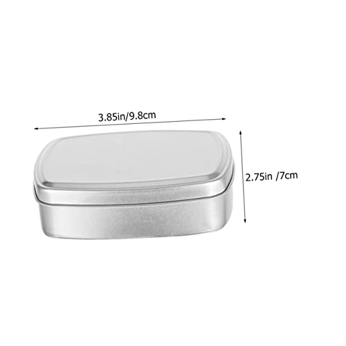 Zerodeko 4pcs Box Soap aluminum box storage bin with Aluminum Storage Cans small tins with lids empty tin Packaging Case cookie jars with lids travel soap holder Aluminum Cans Metal leaf