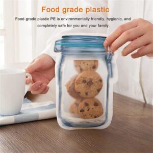 DASHENRAN Reusable Mason Jar Ziplock Bags, Reusable Mason Bottle Ziplock Bags, Mason Jar Bags, Mason Jar Ziplock Bags, Food Storage Plastic Bags, Mason Jar Bags Reusable Stand Up (20PCS)