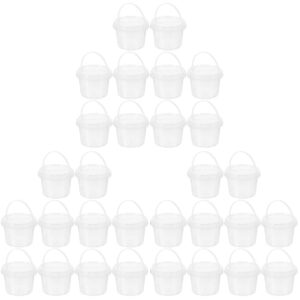 cabilock mini refridgerator clear food bucket 30 pcs transparent small barrel round storage box pp plastic paint cans bathtub portable