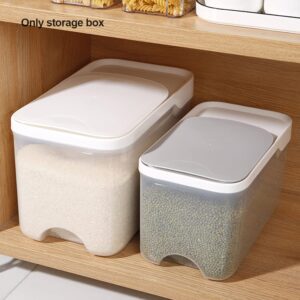 Xiaokeis Rice Dispenser 5KG Rice Bin with Measuring Cup Cereal Dispenser Grain Container Storage Box Flip Top Rice Bucket Dry Food Canisters for Home Kitchen Cereal Rice Candy(Grey)