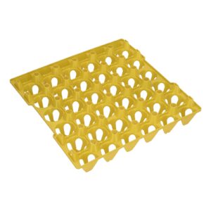 egg storage tray, 30 cell egg crates plastic reusable stackable 5pcs for hennery for farm(yellow)