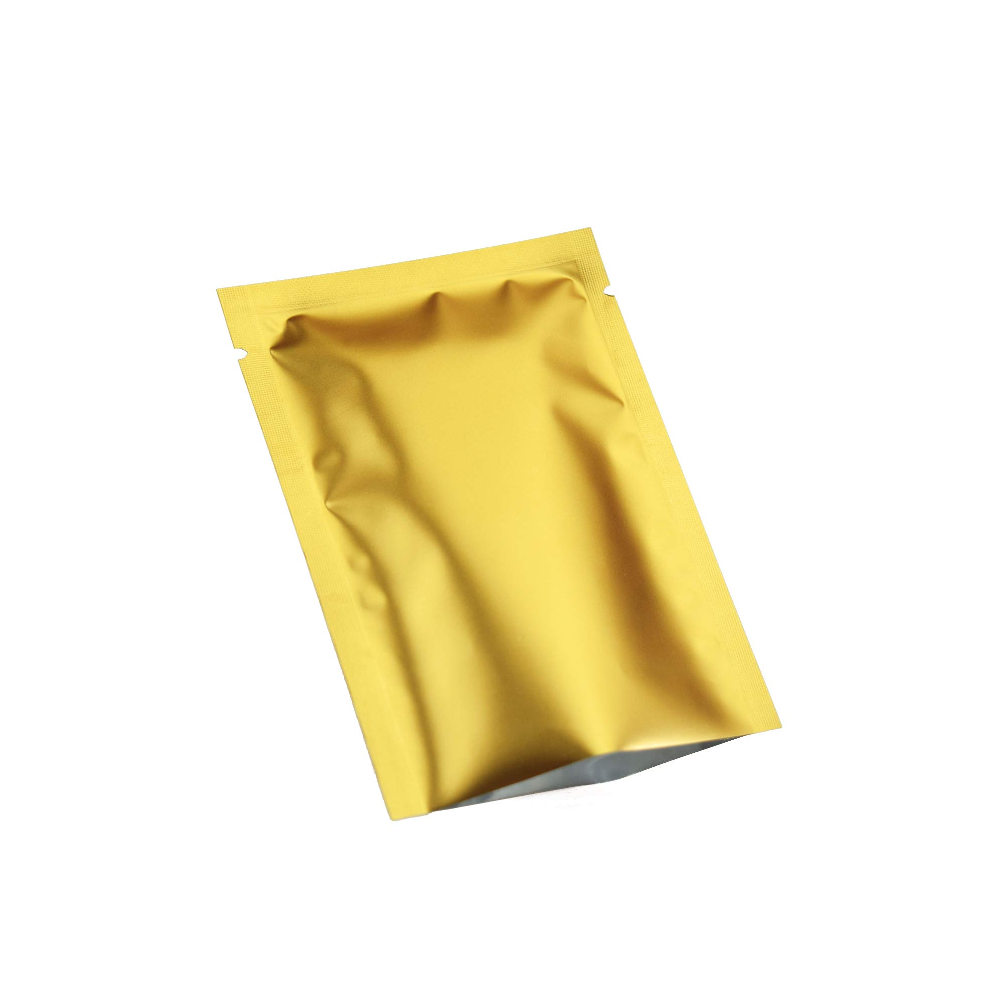 100/200PCS Matte Gold Metallic Foil Open Top Mylar Bags (200, 10x15cm (4x6"))