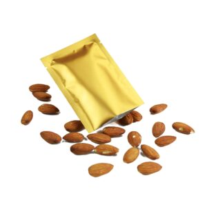 100/200PCS Matte Gold Metallic Foil Open Top Mylar Bags (200, 10x15cm (4x6"))