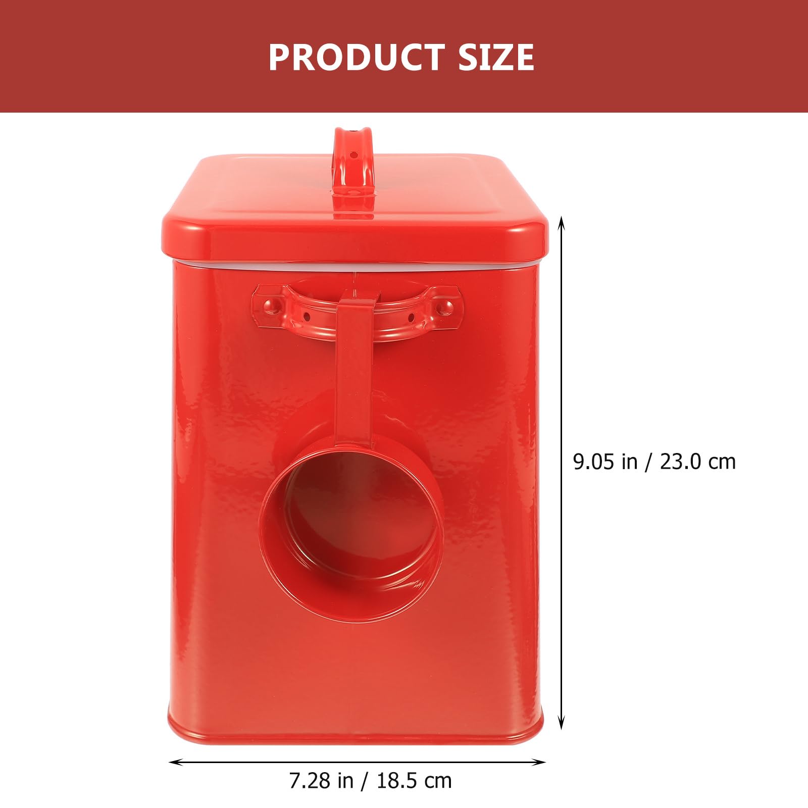 CALLARON Metal Laundry Soap Dispenser Container Holder with Scoop Laundry Powder Box Pet Food Storage Bin Kitchen Food Canister Pantry Organizer Pods Bin Holder Detergent Bin Red