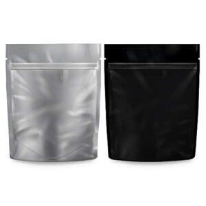 loud lock mylar bags smell proof gram black/clear - 100 count 4.125" x 3.35" 6mill thickness - packaging bags - mylar bags for food storage - resealable bags - smell proof bags