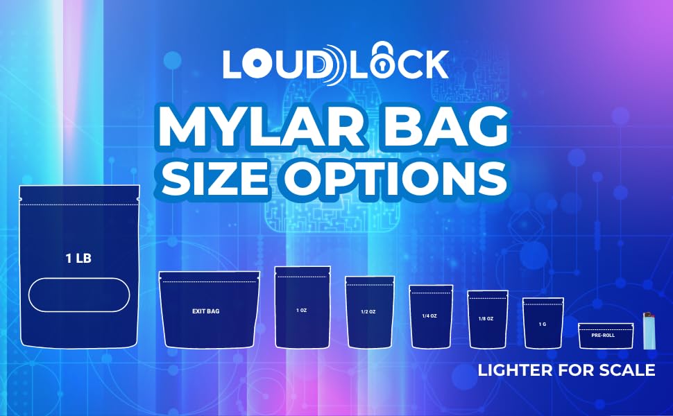 Loud Lock Mylar Bags Smell Proof Gram Black/Clear - 100 Count 4.125" X 3.35" 6mill Thickness - Packaging Bags - Mylar Bags For Food Storage - Resealable Bags - Smell Proof Bags