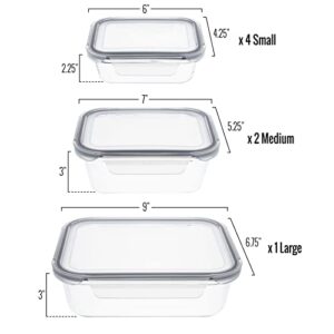 Beille 14pc Food Storage Containers with Lid Glass Meal Prep Containers, BPA Free