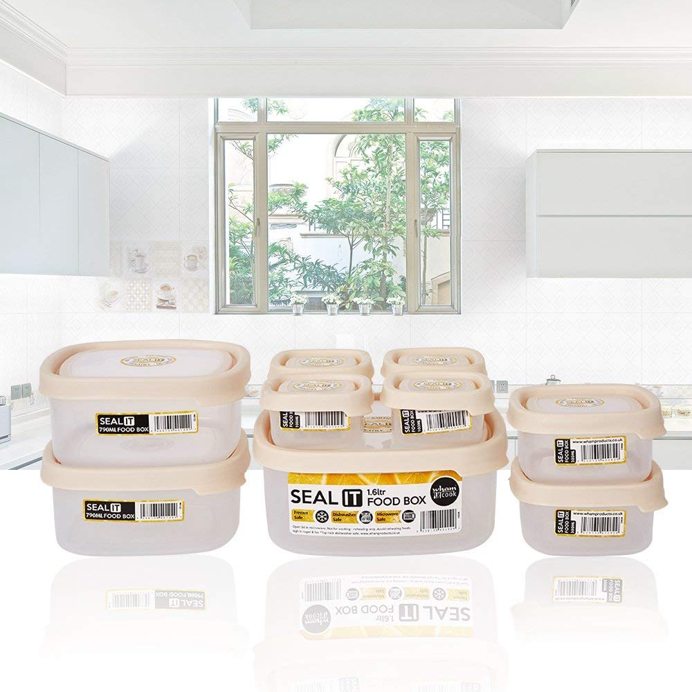 KARMAS PRODUCT 18 Piece Food Storage Container Set with Easy Locking Lids,BPA Free and 100% Leak Proof,Plastic