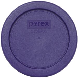 Pyrex (1) 7402-PC Turquoise, (1) 7201-PC Pink, (1) 7200-PC Thistle Purple, & (1) 7202-PC Plum Purple Round Plastic Food Storage Replacement Lids, Made in the USA