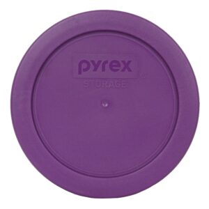 Pyrex (1) 7402-PC Turquoise, (1) 7201-PC Pink, (1) 7200-PC Thistle Purple, & (1) 7202-PC Plum Purple Round Plastic Food Storage Replacement Lids, Made in the USA