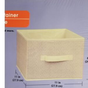 Essentials Collapsible Storage Container - 11 x 11 x 8 inches - Cream - 1 each