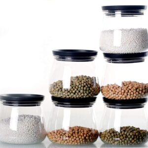 SHOPHOLIC Handi Shape Plastic Storage Container Jar Multipurpose For Kitchen (Set Of 6)