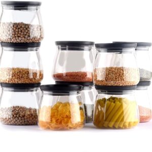 SHOPHOLIC Handi Shape Plastic Storage Container Jar Multipurpose For Kitchen (Set Of 6)