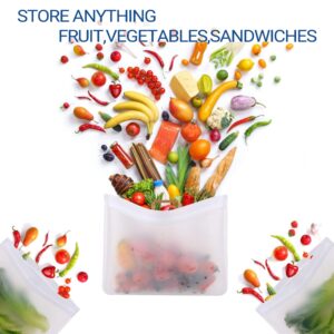 Reusable Food Storage Bags-BPA Free Reusable Ziplock Preservation Bags-4 size Flat Airtight Seal Food Storage Container,Food Preservation Bag for Storing Fruit Veggies Meat Milk Snack Sandwich