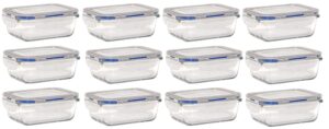 flip n' fresh gfs-24pc-112-r glass food storage-24pc set-rectangular, 12 oz