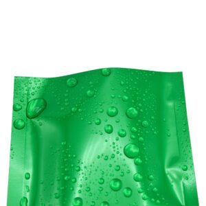 QQ Studio Glossy Green Open Top Mylar Foil Sample Bag (100pcs) (Glossy Green, 6cm x 9cm(2.25"x3.5"))