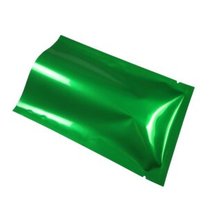 QQ Studio Glossy Green Open Top Mylar Foil Sample Bag (100pcs) (Glossy Green, 6cm x 9cm(2.25"x3.5"))