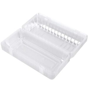 alinory storage box, 25 pcs plastic hinged loaf container food fruit storage box(22.5 * 12.7cm)