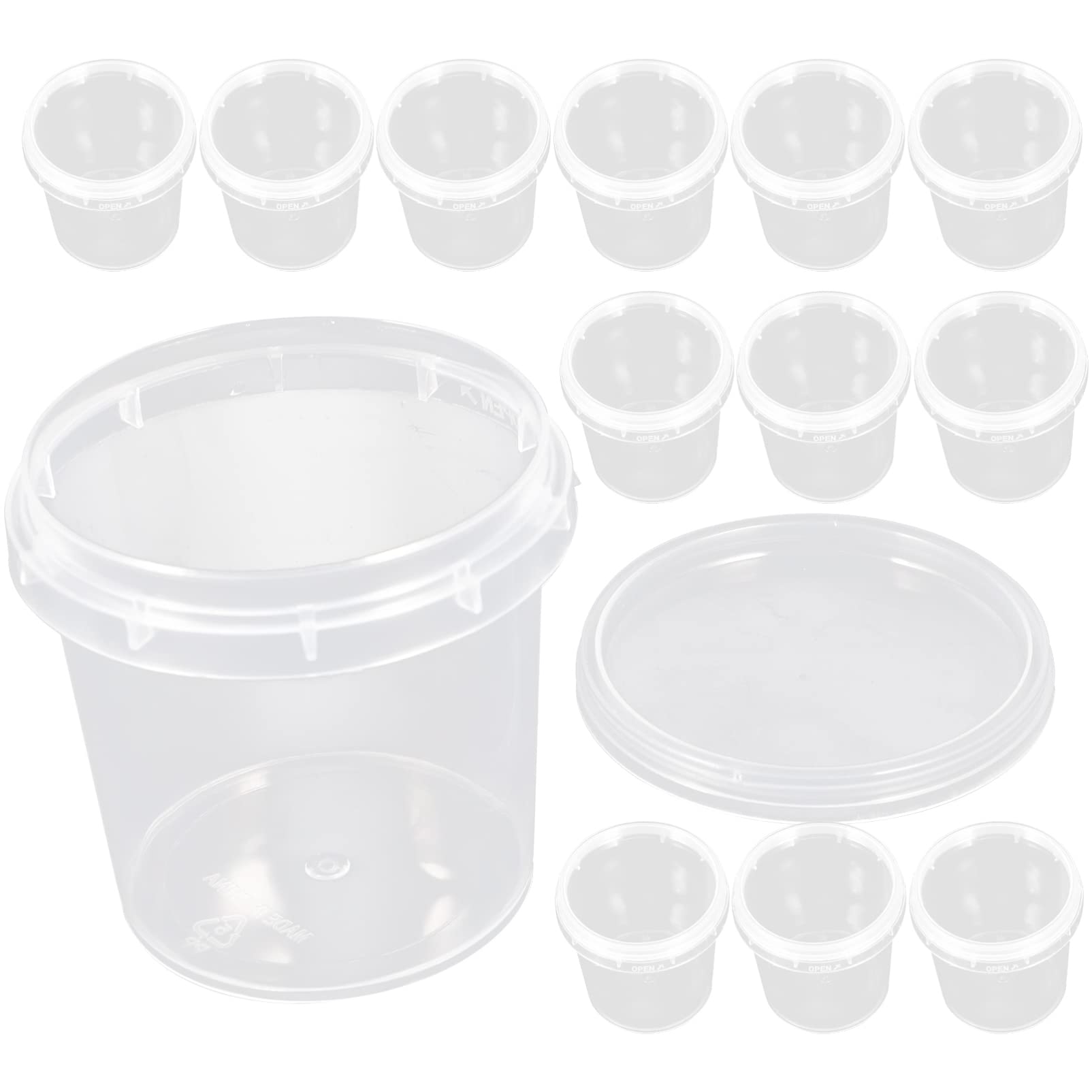 Toyvian Mini Mini Containers 18pcs Small Clear Plastic Buckets Ice Cream Tub Containers with Lid Handle Tiny Plastic Pails for Food Drinks Storage 150ml Transparent Snoop Slimes Snoop Slimes