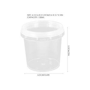 Toyvian Mini Mini Containers 18pcs Small Clear Plastic Buckets Ice Cream Tub Containers with Lid Handle Tiny Plastic Pails for Food Drinks Storage 150ml Transparent Snoop Slimes Snoop Slimes