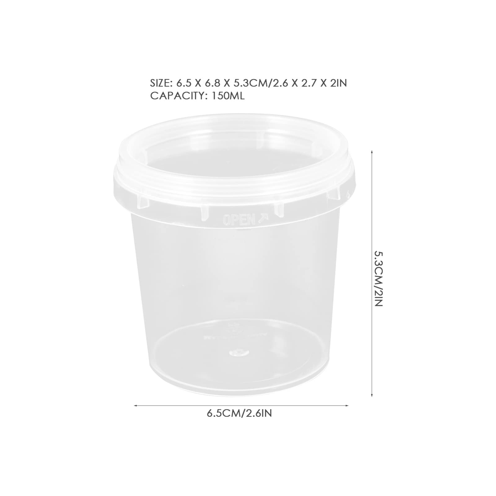 Toyvian Mini Mini Containers 18pcs Small Clear Plastic Buckets Ice Cream Tub Containers with Lid Handle Tiny Plastic Pails for Food Drinks Storage 150ml Transparent Snoop Slimes Snoop Slimes