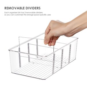 Vtopmart 4 Pack Food Storage Organizer Bins and 6 Pack Clear Stackable Storage Bins with Lids