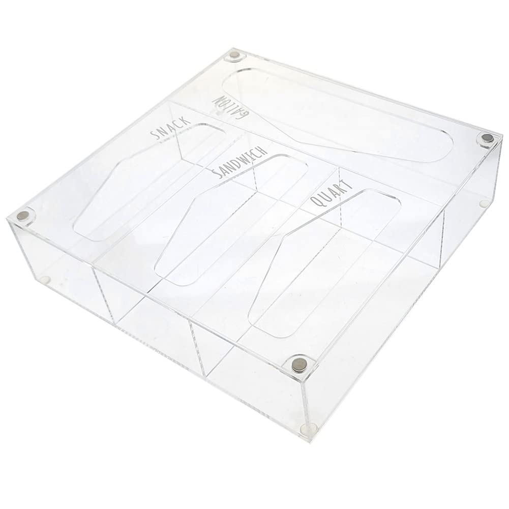 OnDisplay Luxe Acrylic Kitchen Drawer Zip Food Storage Bag Organizer