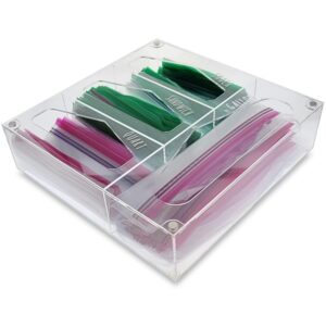 OnDisplay Luxe Acrylic Kitchen Drawer Zip Food Storage Bag Organizer