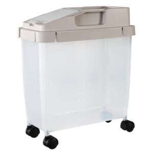 bvspa ingredient storage bin container 10kg rice dry food sealed on wheels with lid measuring cup