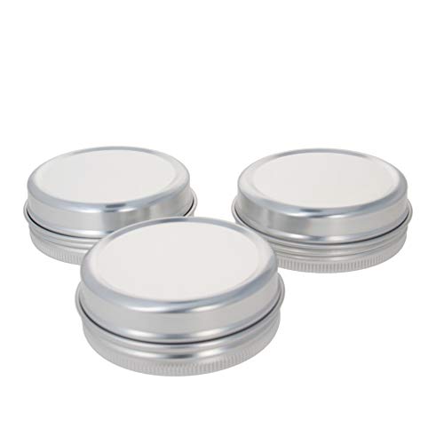 Othmro 30Pcs 2oz Metal Round Tins Aluminum Tin Cans Jar Refillable Containers 60ml Tin Cans Tin Containers Bottles with Screw Lid for Salve Spices Lip Balm Tea Candies Silver 2.67×0.98inch