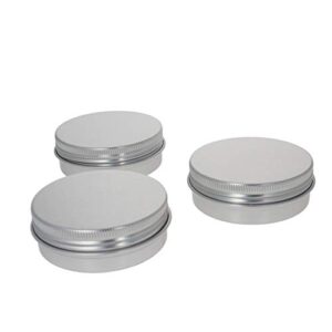 Othmro 30Pcs 2oz Metal Round Tins Aluminum Tin Cans Jar Refillable Containers 60ml Tin Cans Tin Containers Bottles with Screw Lid for Salve Spices Lip Balm Tea Candies Silver 2.67×0.98inch