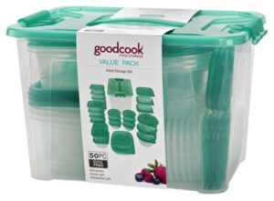 good cook goodcook 94871 50 piece teal plastic food container