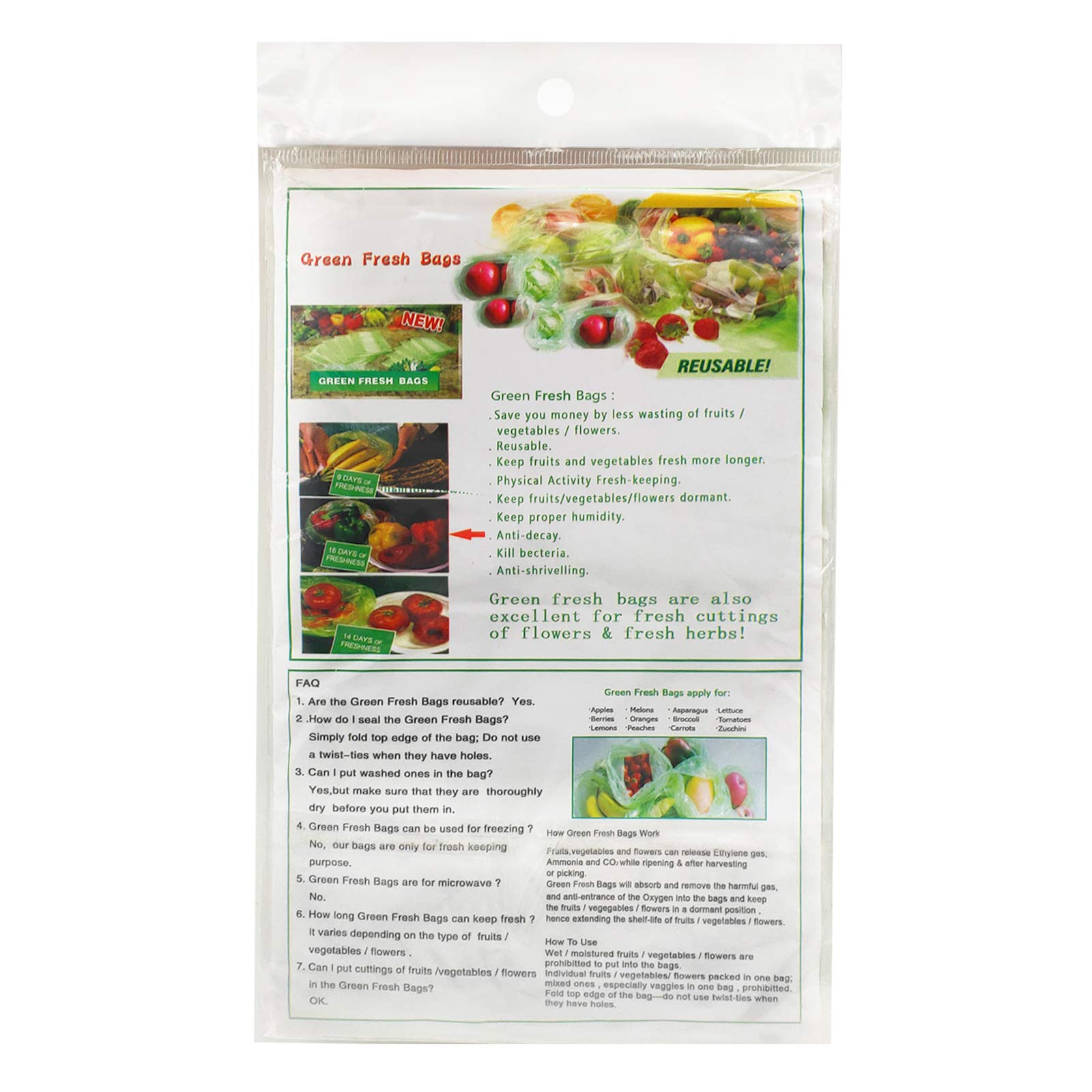 GreenBags40-Pack,Keep it Fresh Produce Bags,Keep Fruits and Vegetables Fresh Longer