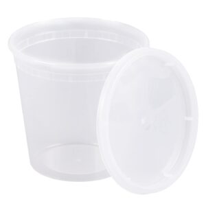 4U'LIFE Microwavable Translucent Plastic Deli Container and Lid Combo Pack (24 OZ (PACK OF 9))