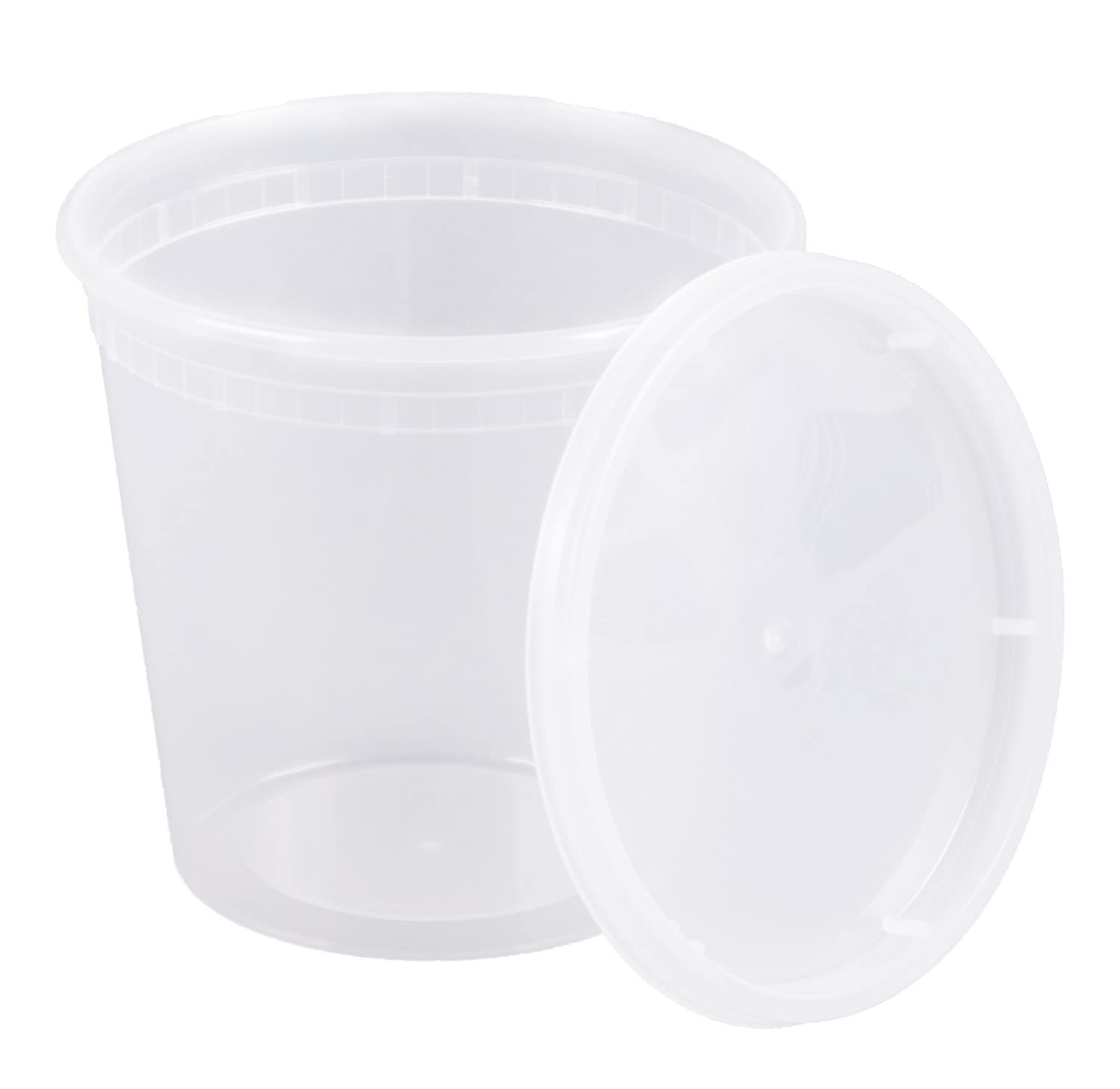 4U'LIFE Microwavable Translucent Plastic Deli Container and Lid Combo Pack (24 OZ (PACK OF 9))