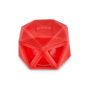 Ooze Geode Silicone Glass Container 10mL (Scarlet) 1ct - (1.6"x1") Glass Silicone Container - Gemstone Shape Silicone Container With Glass Stash Jar Insert - Glass Silicone Containers