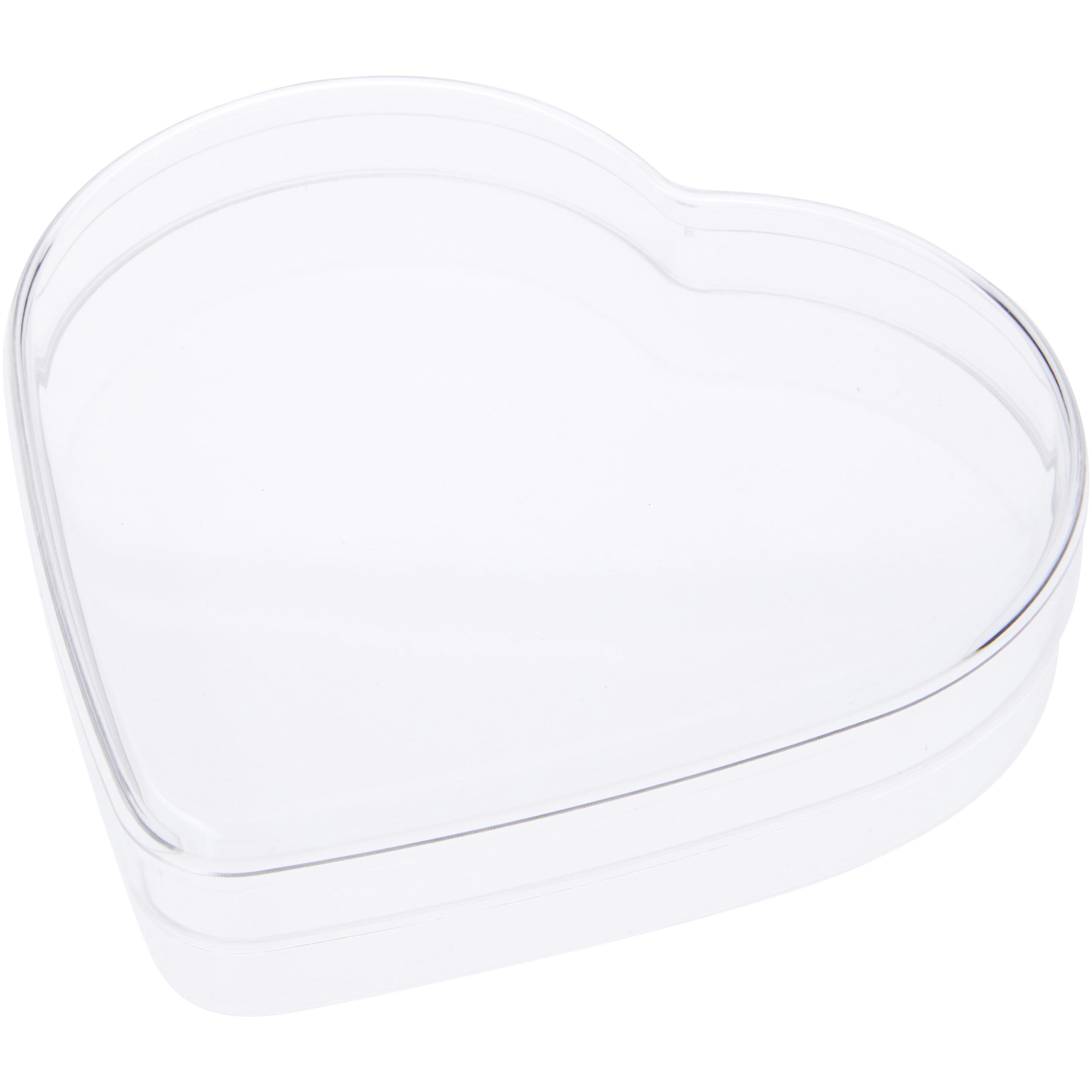 Pioneer Plastics 174C Clear Heart Shaped Plastic Container, 6" W x 1.375" H