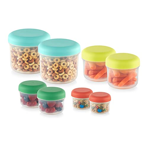 Snapware Meal Prep 16-Pc Plastic Mini Kit with Lids, 16-Oz, 8-Oz, 4-Oz, and 2-Oz Round Salad Dressing Container Set, Non-Toxic, BPA-Free Lid Plastic Cups, Microwave, Dishwasher, and Freezer Safe