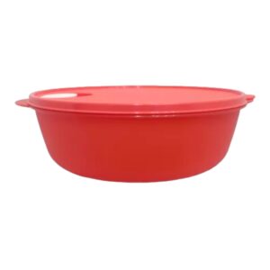 tupperware crystalwave microwave bowl 3 quart / 3 liter guava coral