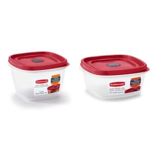 rubbermaid easy find lids 7-cup food storage and organization container, racer red & easy find lids 5-cup food storage and organization container, racer red