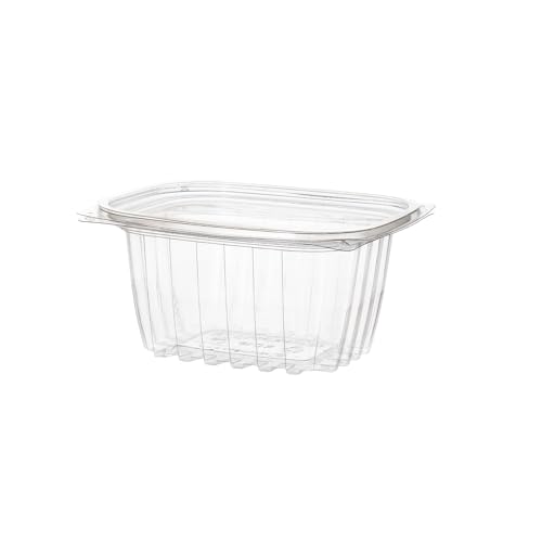 Eco-Products Clear Disposable Rectangular Deli Container with Lid, Eco-Friendly Compostable PLA Plastic Food Container, 16 oz, Case of 300