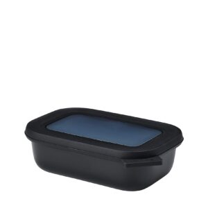 Mepal Cirqula Multi Bowl Rectangular 500 ml Nordic Black-Food Storage Box-Stackable-Dishwasher Safe, 500ml