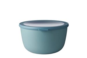 mepal, cirqula multi food storage and serving bowl with lid, food prep container, nordic green, 3.2 quarts (3 liters, 101 ounces), 1 count