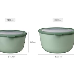 MEPAL, Cirqula Multi Food Storage and Serving Bowl with Lid, Food Prep Container, Nordic Green, 3.2 Quarts (3 Liters, 101 ounces), 1 Count